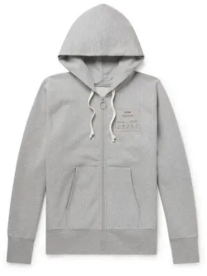 トップス Maison Mariela 1 con hoodie Maison Margiela 1con Printed MéLange Loopback Cotton-Jersey Hoodie