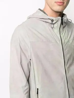 MOORER Lightweight Zipped Leather Jacket