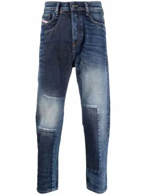 DIESEL® Patchwork Straight-leg Jeans - Blue