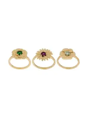 AURÉLIE BIDERMANN 18kt Yellow Gold Bouquet Rings Set - Metallic