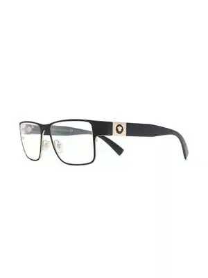 Versace Square-frame Glasses With Logo Plaque - Black