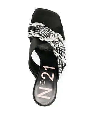N°21 Chunky Chain Crystal-embellished Sandals