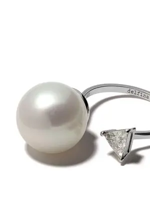 Delfina Delettrez 18kt White Pearl And Diamond Ring - Silver