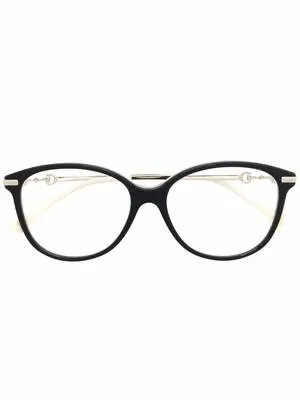 Gucci Round-frame Clear Eyeglasses - Black