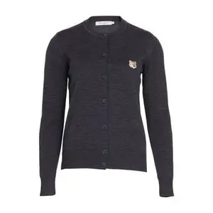 Maison Kitsuné Fox Head Patch Cardigan - Grey