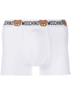 Moschino Teddy Logo Print Boxers - White