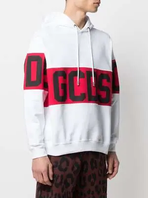 Gcds Logo Print Hoodie - White
