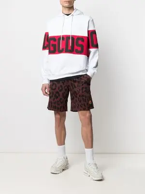 Gcds Logo Print Hoodie - White
