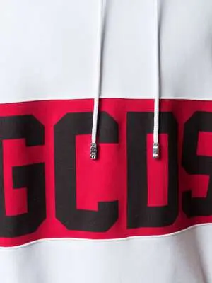 Gcds Logo Print Hoodie - White