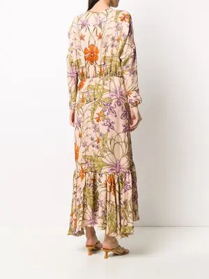 Johanna Ortiz Floral-print Pleated Hem Dress