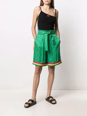 Palm Angels Logo-print High-waisted Shorts