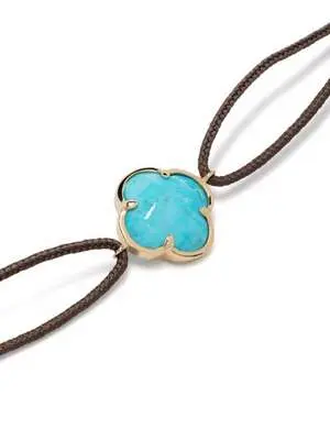 MORGANNE BELLO 18kt Yellow Victoria Clover Stone Turquoise Bracelet