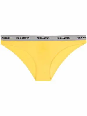 Palm Angels Logo-tape Briefs - Yellow