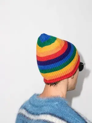 THE ELDER STATESMAN Lil Lookout Striped Beanie