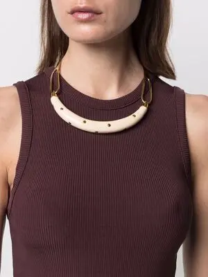 AURÉLIE BIDERMANN Studded Caftan Moon Necklace