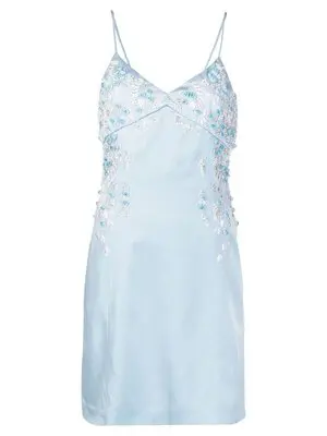 Blumarine Floral Embroidery Mini Dress