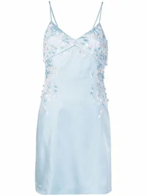 Blumarine Floral Embroidery Mini Dress