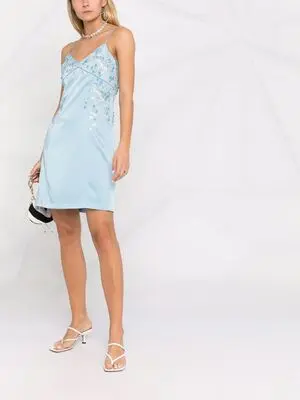 Blumarine Floral Embroidery Mini Dress