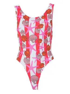 Lhd Seashells Key Biscayne Printed Bodysuit - Red