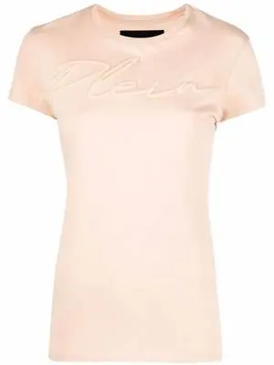 Philipp Plein Satin Logo-embroidered T-shirt - Neutrals