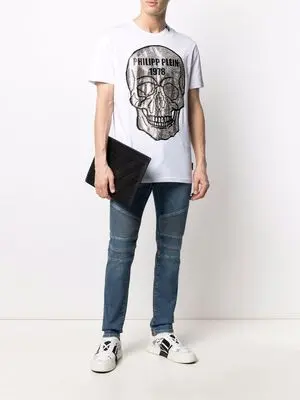 Philipp Plein Crystal Skull Cotton T-shirt
