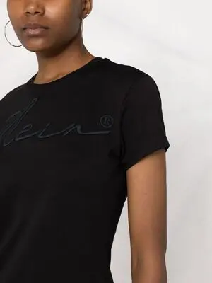 Philipp Plein Logo-embroidered T-shirt - Black