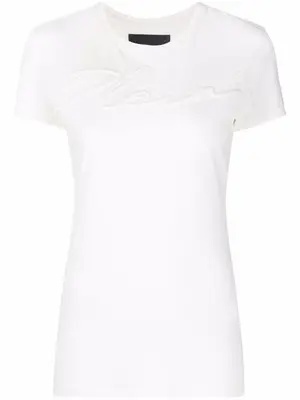 Philipp Plein Logo-embroidered T-shirt - Neutrals