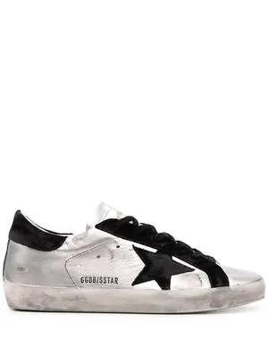 GOLDEN GOOSE Super-star Leather Sneakers - Silver