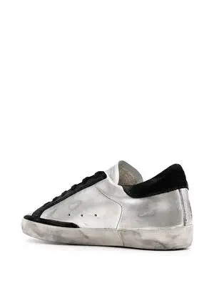 GOLDEN GOOSE Super-star Leather Sneakers - Silver