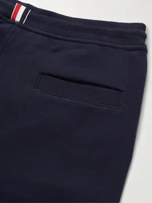 Thom Browne Striped Loopback Cotton-jersey Shorts - Blue