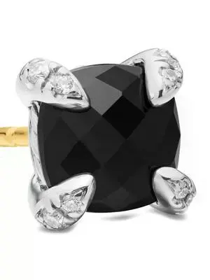 David Yurman Sterling Silver Petite Chatelaine Onyx And Diamond Stud Earrings - Black