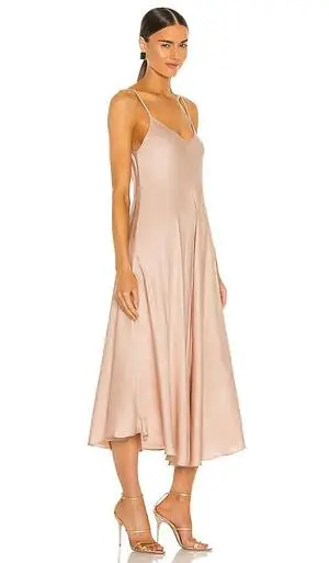 L'Agence Lorraine Trapeze Dress In Nude