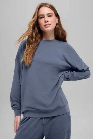 Alo Yoga Soho Pullover Top Bluestone