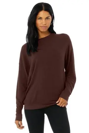 Alo Yoga Soho Pullover Top Cherry Cola