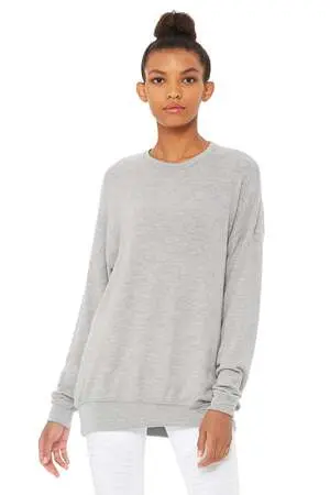 Alo Yoga Soho Pullover Top Dove Grey Heather X