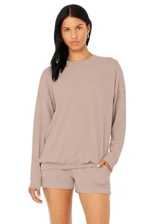 Alo Yoga Soho Pullover Top Dusty Pink