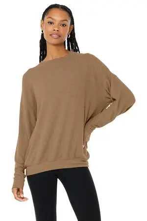 Alo Yoga Soho Pullover Top Gravel