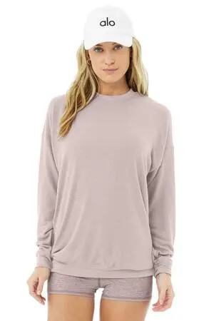 Alo Yoga Soho Pullover Top Lavender Dusk