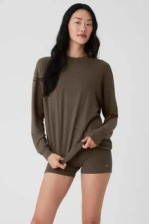 Alo Yoga Soho Pullover Top - Olive Tree