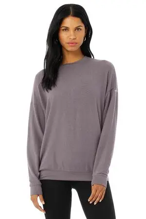 Alo Yoga Soho Pullover Top Purple Dusk