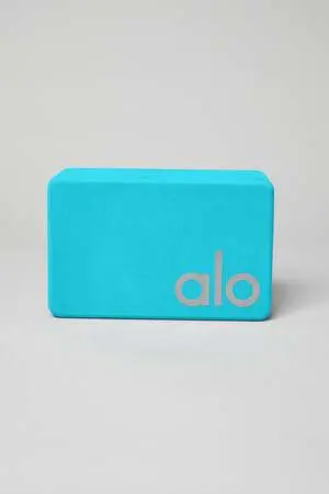 Alo Yoga Uplifting Yoga Block Bright Aqua/silver