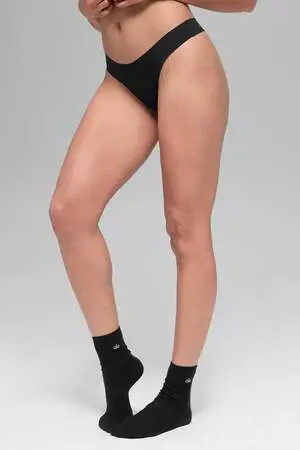 Alo Yoga Airbrush Invisible Thong Underwear - Black