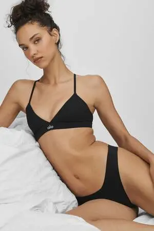 Alo Yoga Airbrush Invisible Thong Underwear - Black