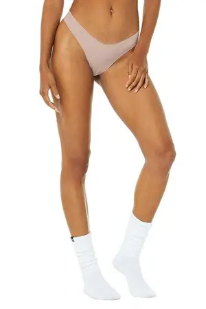 Alo Yoga Airbrush Invisible Thong Underwear Dusty Pink