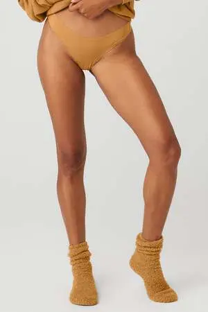 Alo Yoga Airbrush Invisible Thong Underwear Toffee