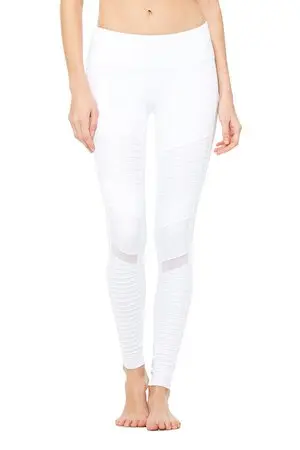 Alo Yoga Moto Legging White/white Glossy