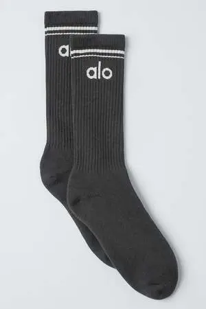 Alo Yoga Throwback Socks - Anthracite/white