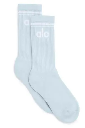 Alo Yoga ALO Throwback Socks Powder Blue/white