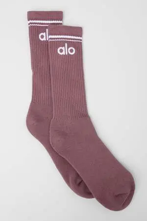 Alo Yoga ALO Throwback Socks Woodrose/white