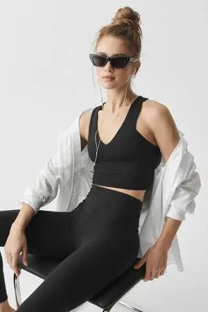 Alo Yoga Airbrush Real Bra Tank Top - Black